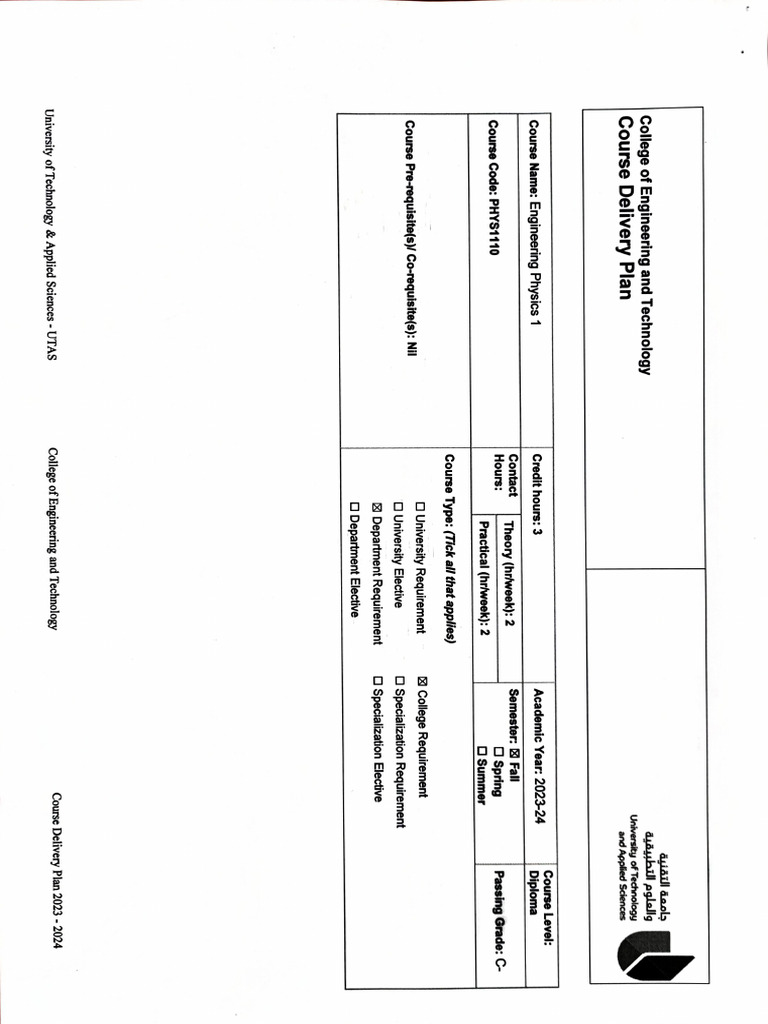 Course Delivery Plan | PDF