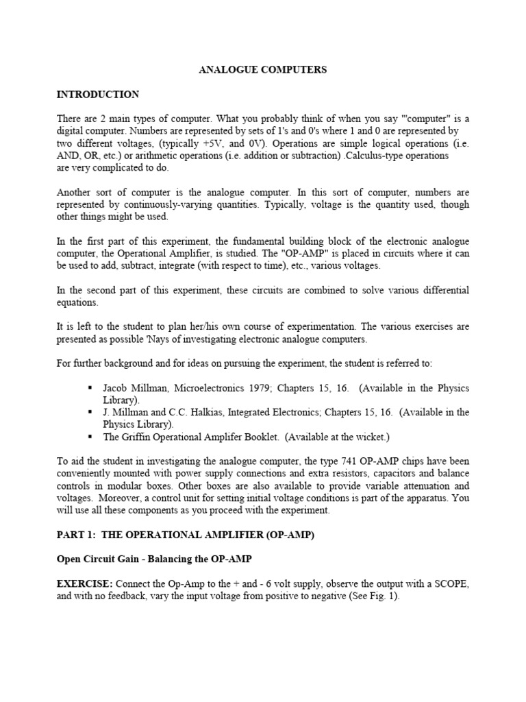 Analogue Computers | PDF