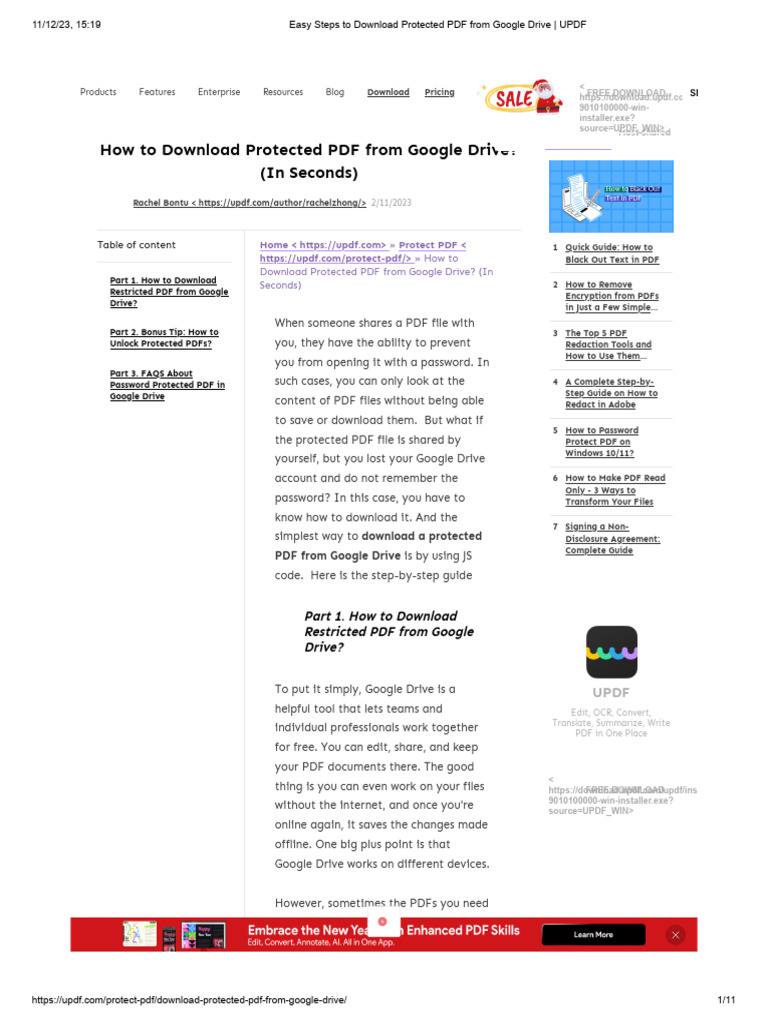 Easy Steps To Download Protected PDF From Google Drive - UPDF | Download Free PDF | Sanitization ...