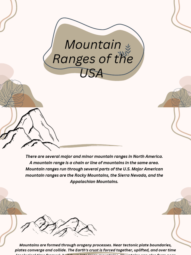 Major Mountain Ranges of the USA | PDF | Mountains | Earth Sciences