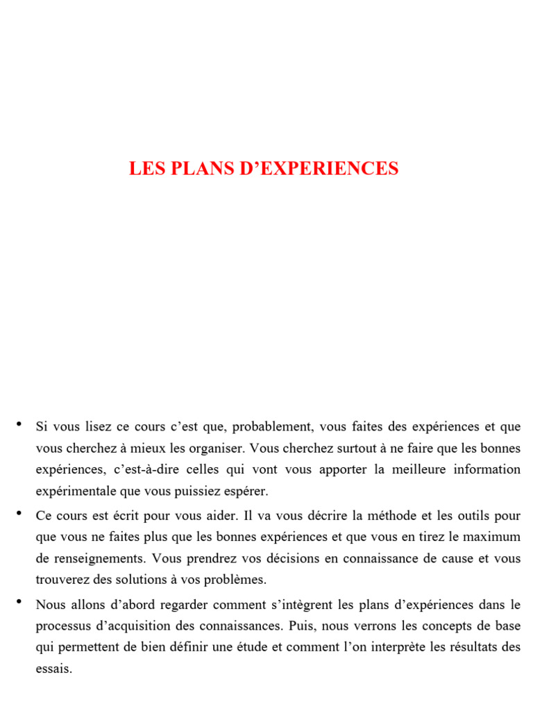 Plans D Expérience | PDF