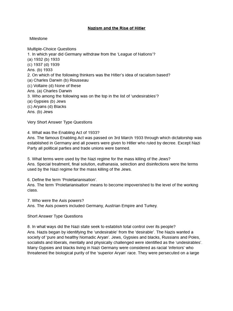 Nazism: Hitler's Rise and Atrocities | PDF