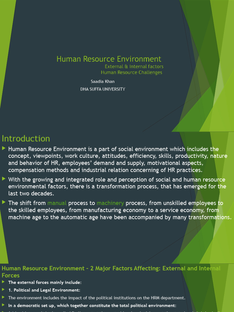 Human Resource Environment | PDF | Human Resource Management | Human Resources