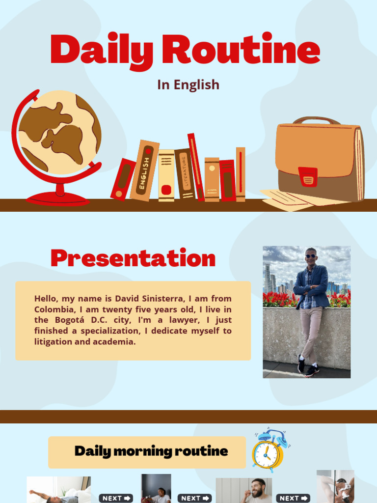 Dayly Routine David Sinisterra - English Does Work - Level 1 | PDF