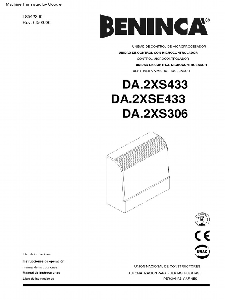 BENINCA - DA2XS Español | PDF