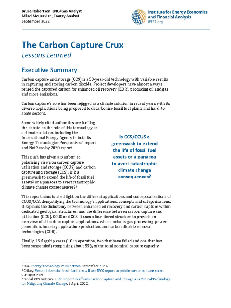The Carbon Capture Crux | PDF