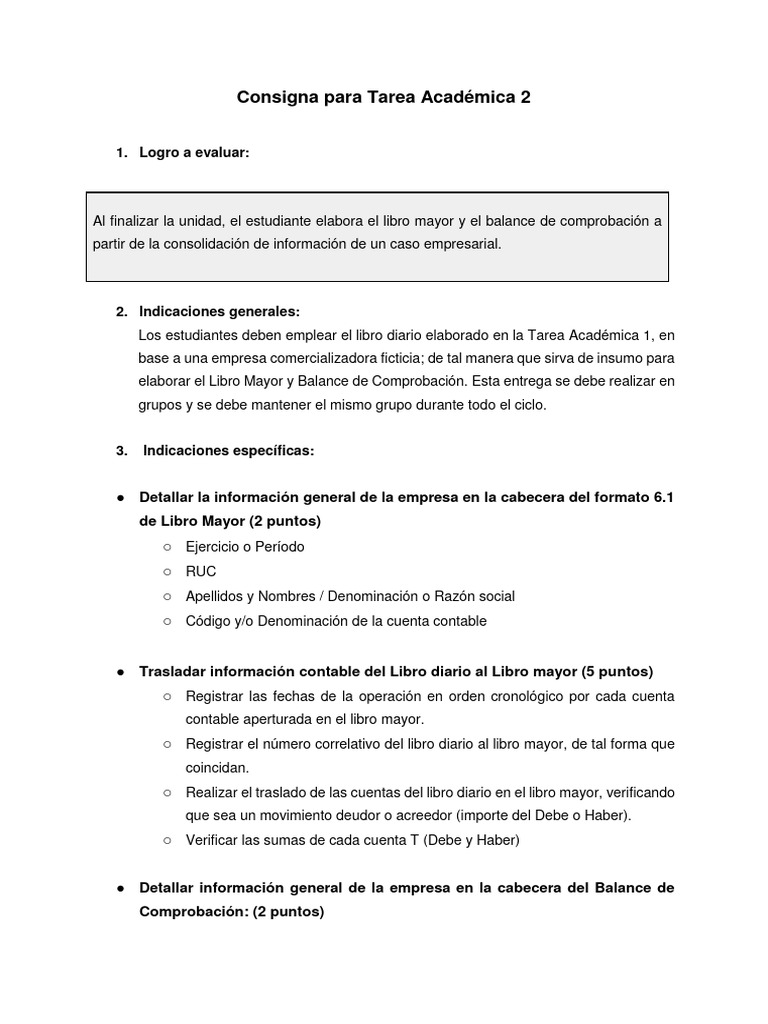 Consigna Tarea Académica 2 | PDF | Contabilidad | Business