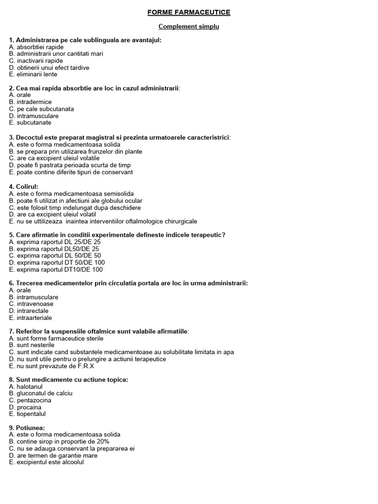 Forme Farmaceutice | PDF