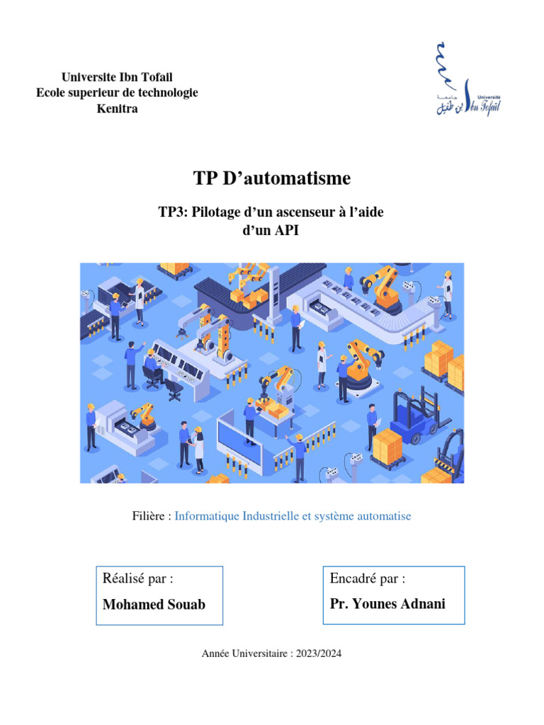 TP D'automatisme: TP3: Pilotage D'un Ascenseur À L'aide D'un API | PDF