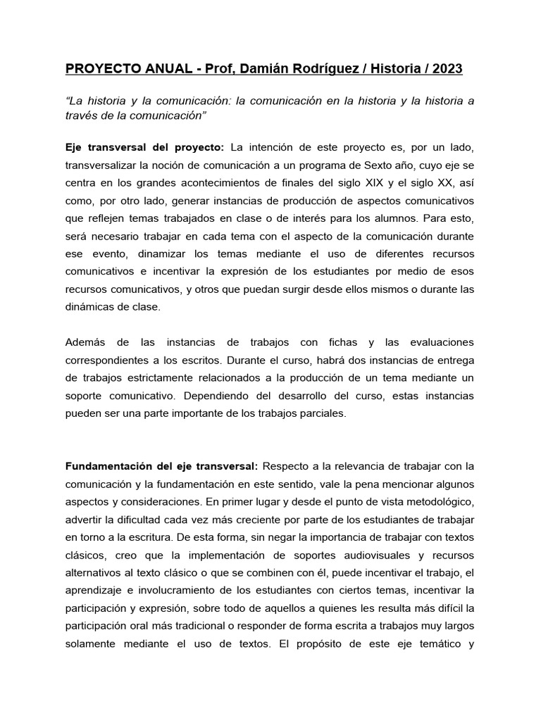 Proyecto Anual - Social Econ Mico | PDF