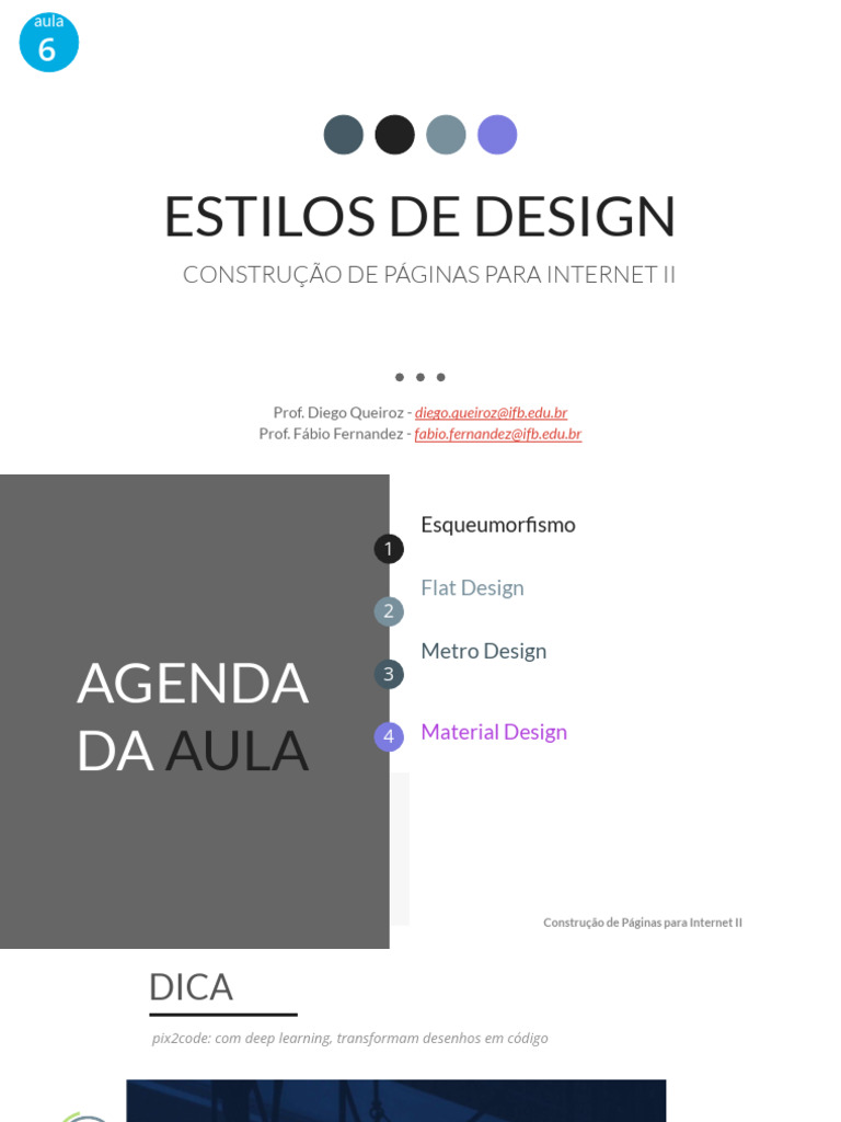 CPI2 Aula 6 - Estilos de Design | PDF | Jogos e Atividades