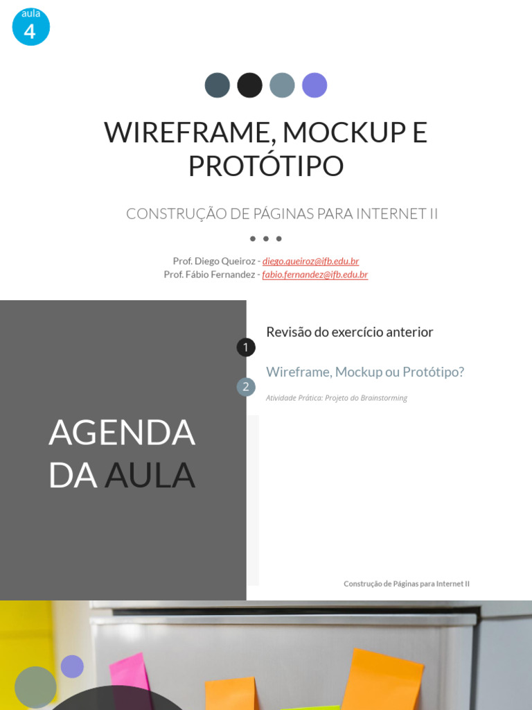 CPI2 Aula 4 - Wireframe e Prototipação | PDF
