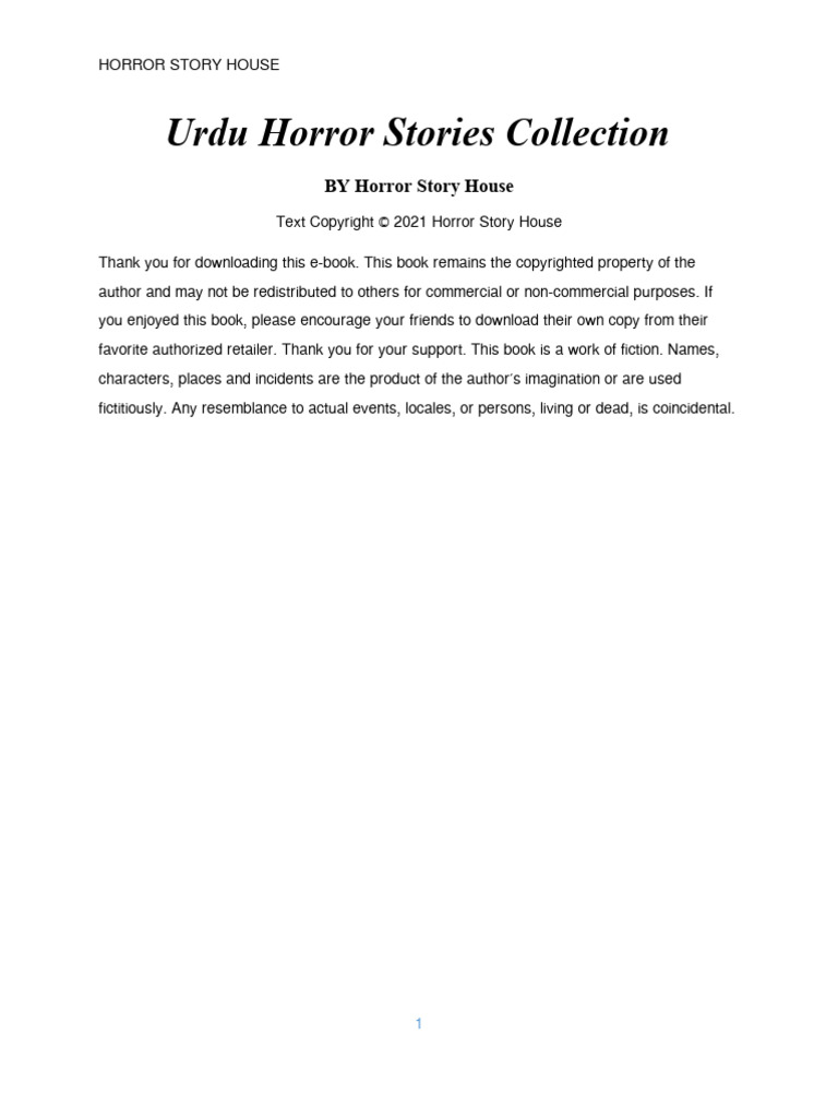 Urdu Horror Stories Collection | PDF
