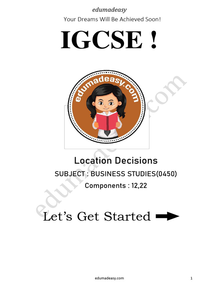 IGCSE Business Studies Location Guide | PDF