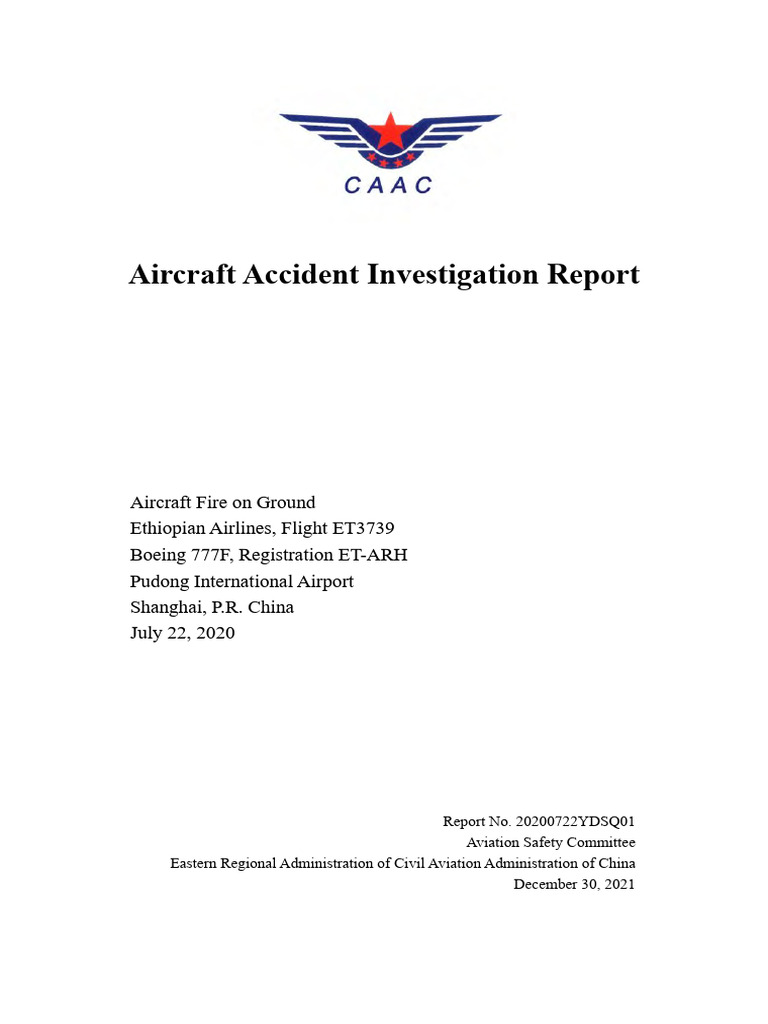 Aircraft Accident Investigation Report (Report No. 20200722YDSQ01 ...