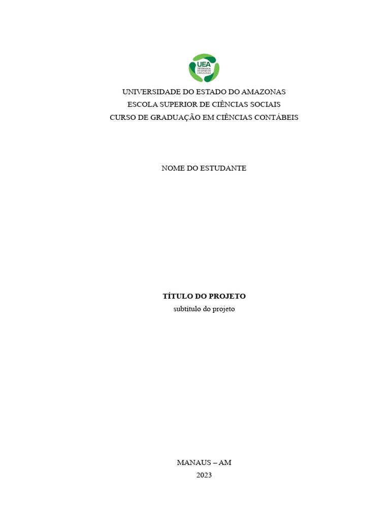 Modelo Projeto Pesquisa Uea | PDF