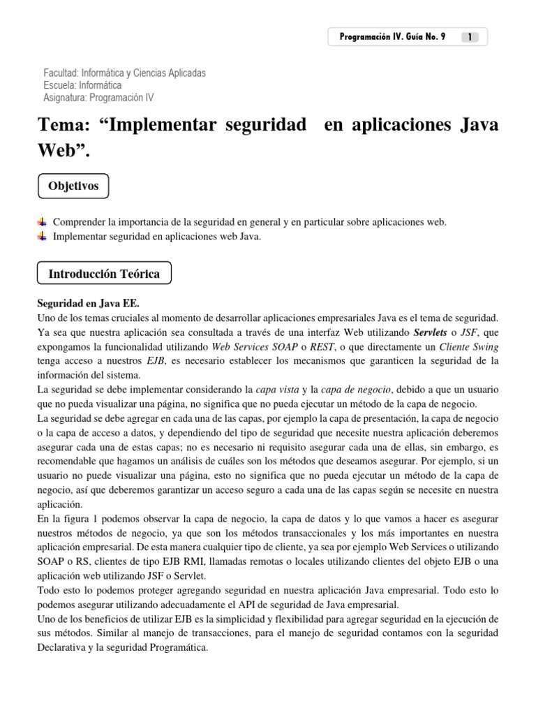 Guía No. 9 Programación IV | PDF