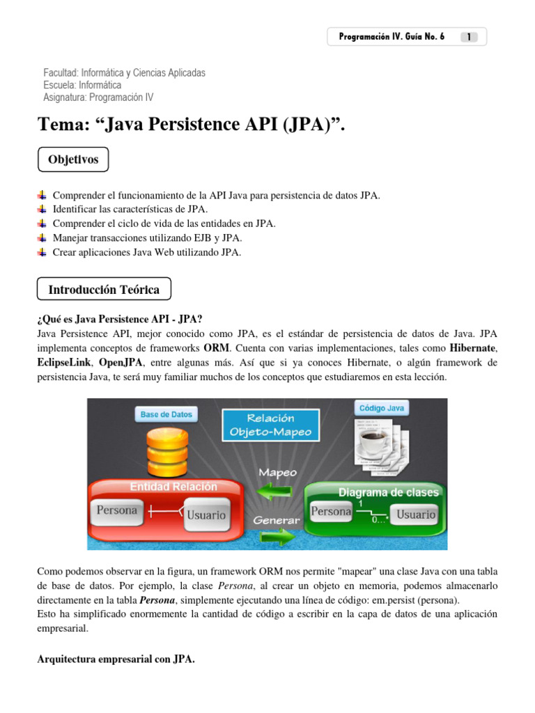 Guía No. 6 Programación IV | PDF
