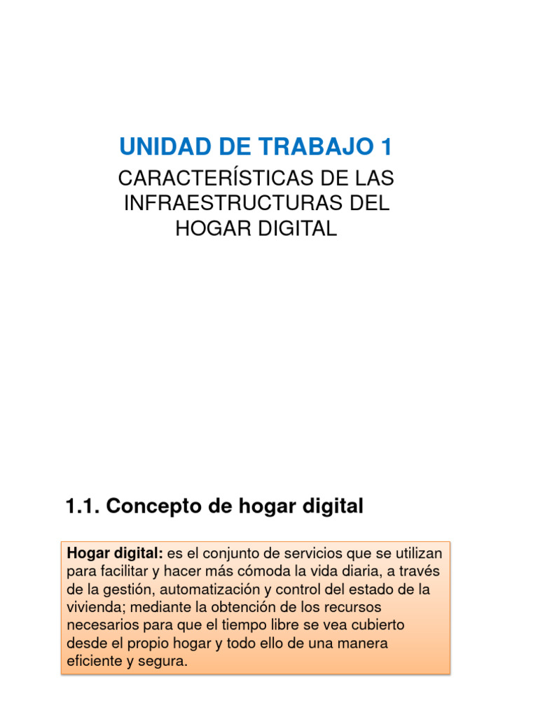 Unidad de Trabajo 1 Características Del Hogar Digital | Descargar gratis PDF | Fibra óptica ...