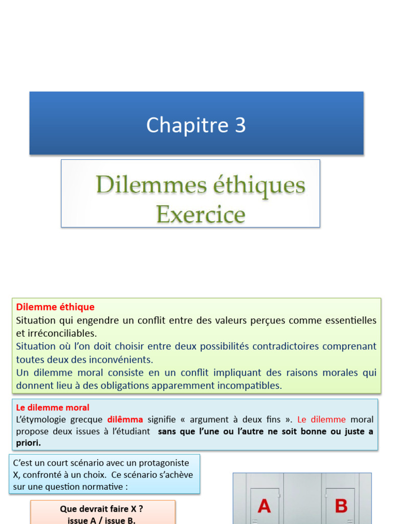 Chapitre 3 Dilemmes Ethiques | PDF