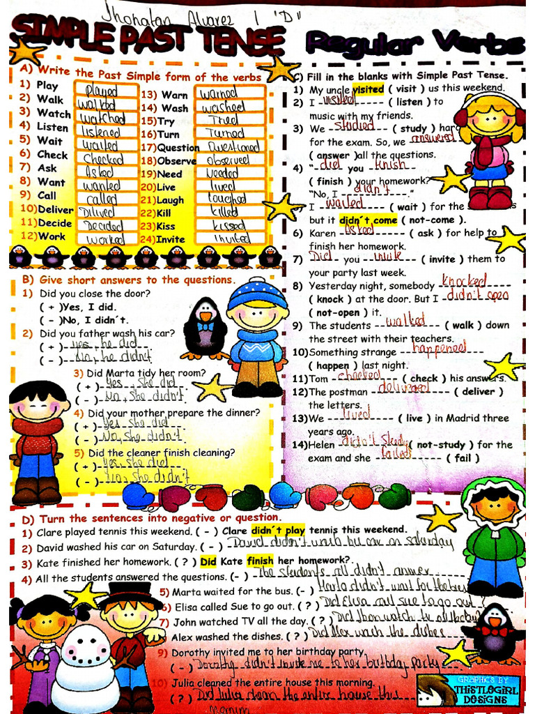 2P Docencia Simple Past Regular Verbs | PDF