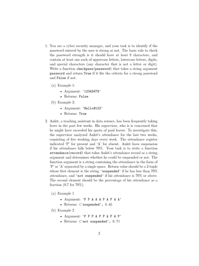 A1 Python Basics | PDF | Password | String (Computer Science)