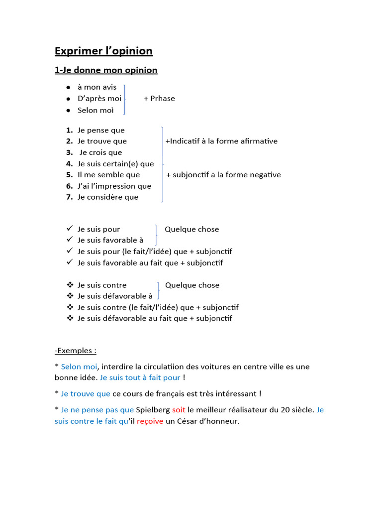 Exprimer L'opinion | PDF | Arts du langage et discipline
