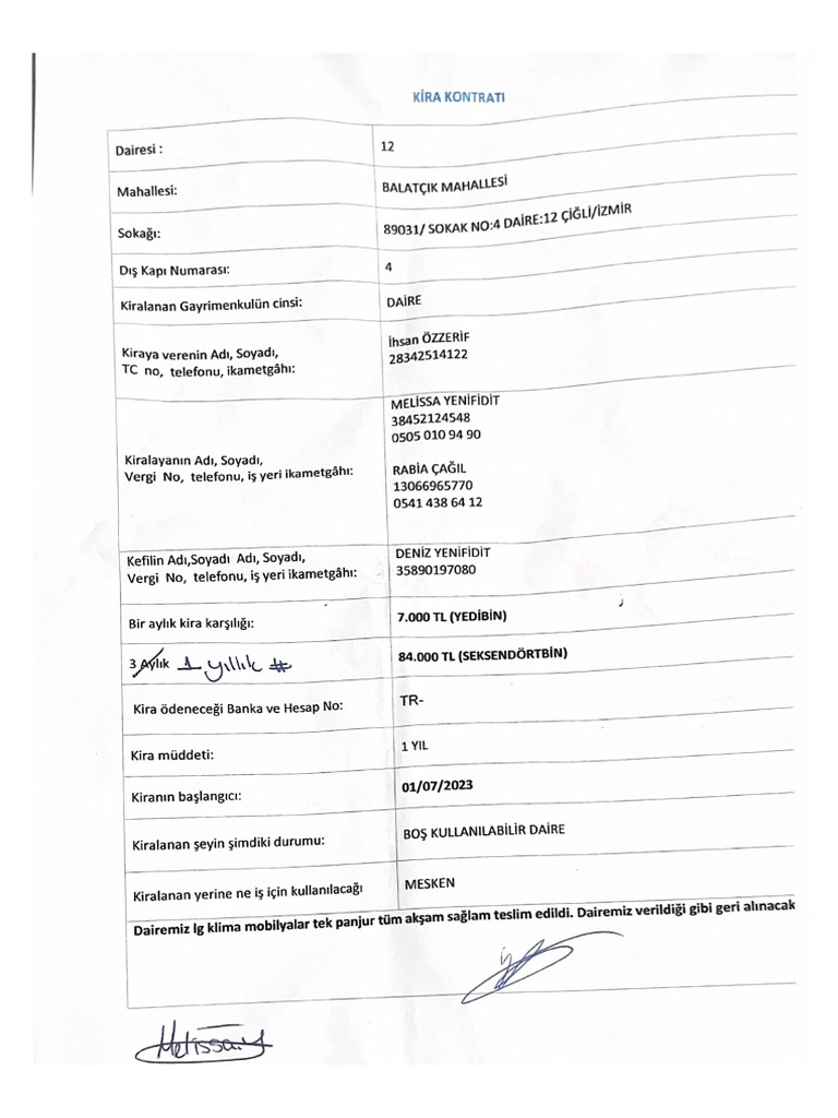 Kira Kontratı | PDF