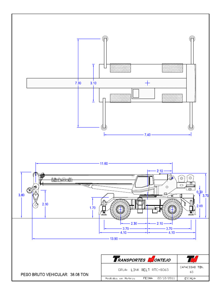 Link Belt RTC 8065 Dimensiones | PDF