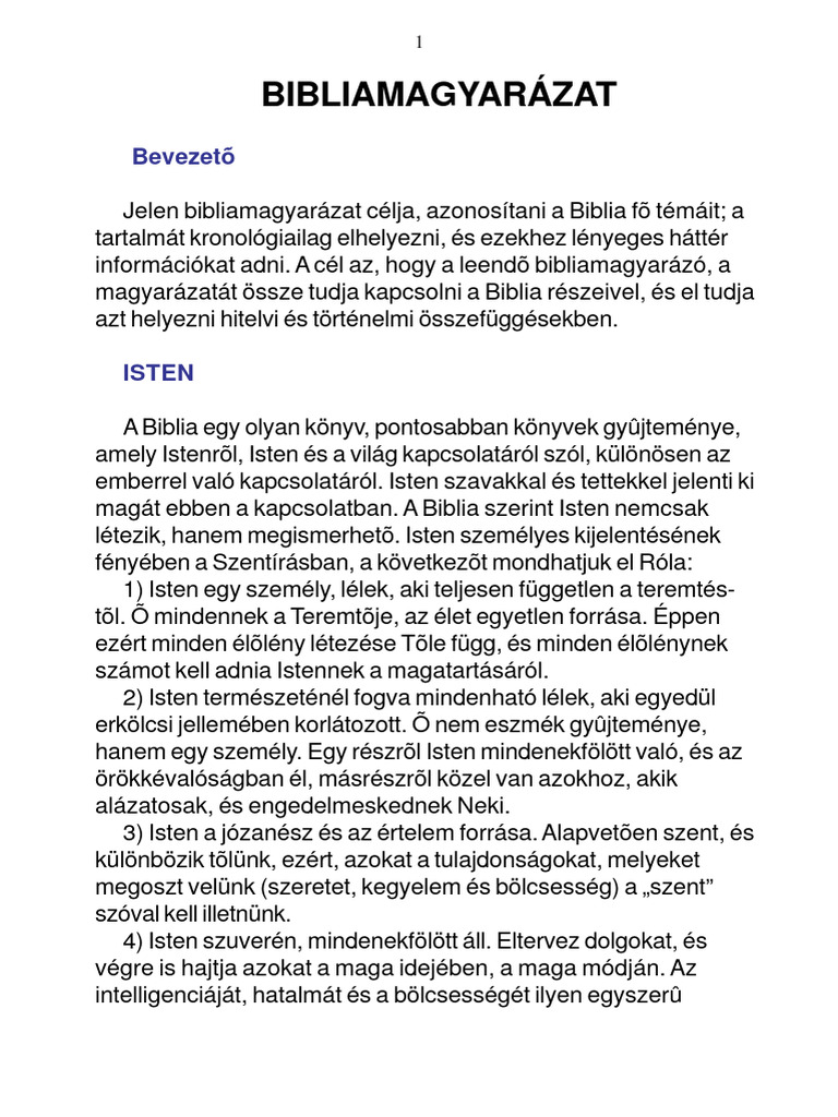 BIBLIAMAGYARÁZAT. Bevezetõ | PDF