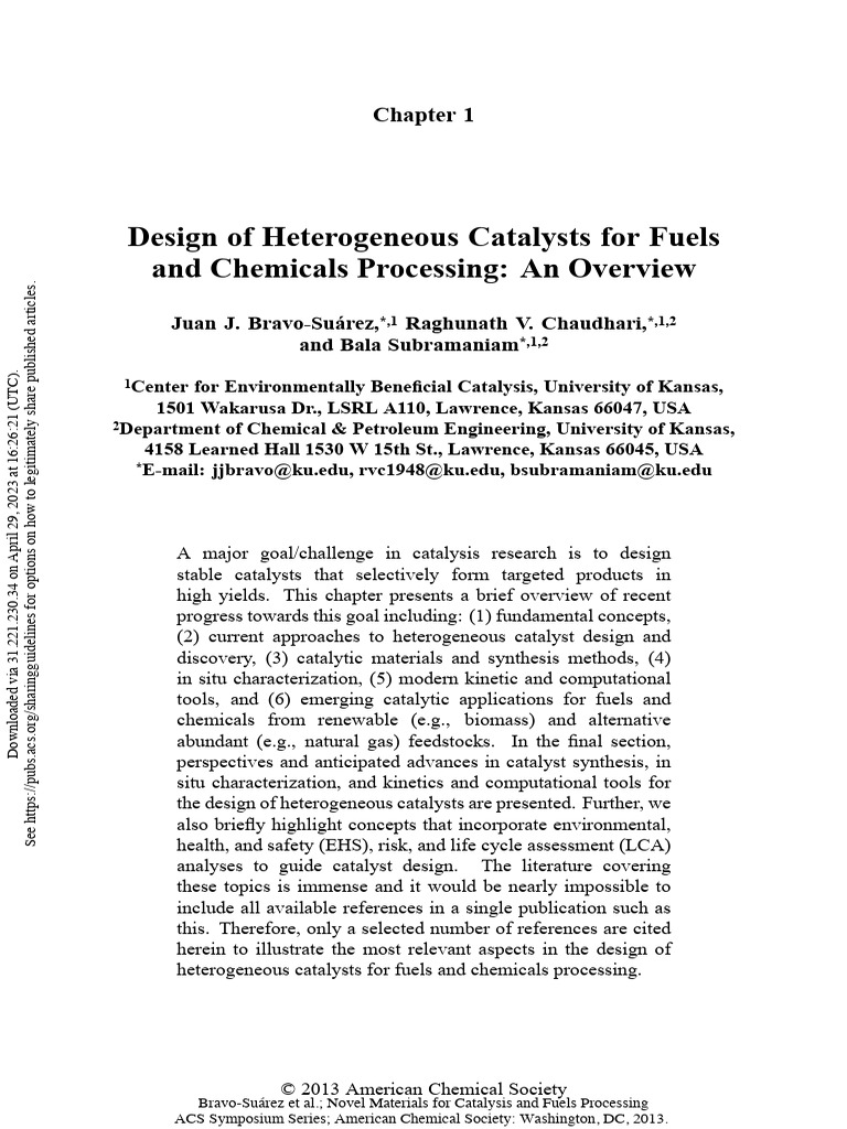 Design of HEterogeneous Catalyst | PDF