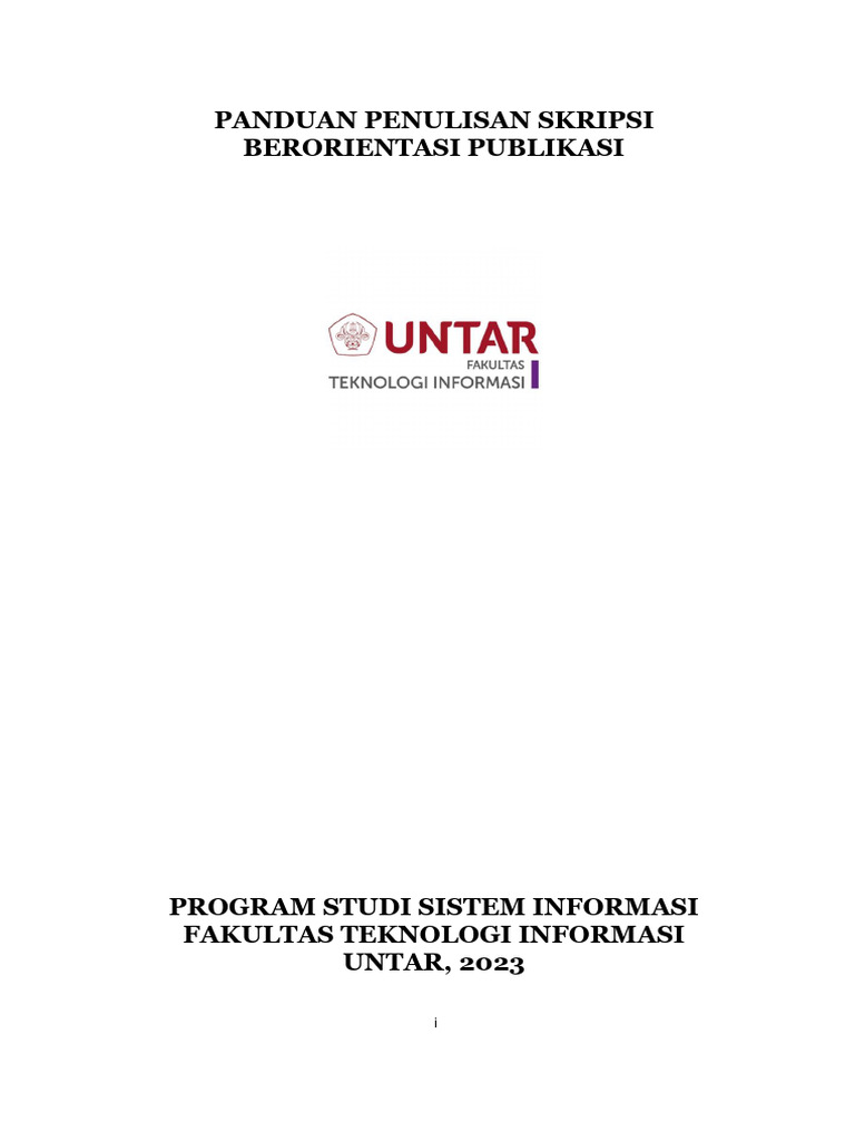 Pedoman Penulisan Skripsi Prodi SI 2023 - FINAL | PDF | Seni