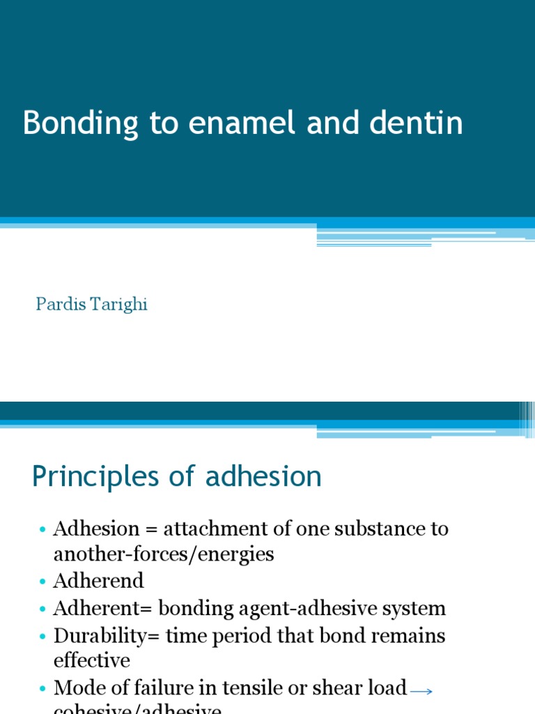 Enamel and Dentin Bonding Principles | PDF | Dentin | Tooth Enamel