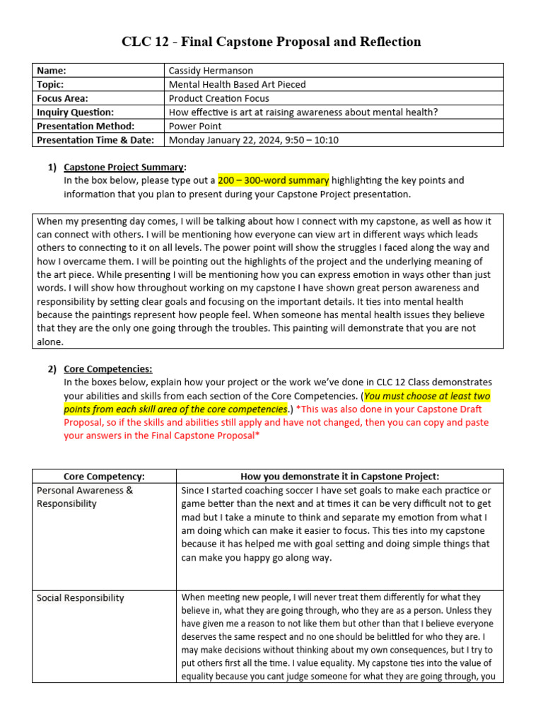 Final Capstone Proposal | PDF | Thought | Mental Health