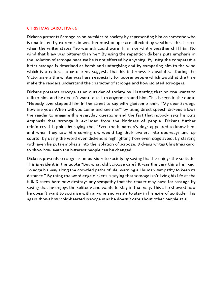 Christmas Carol HWK 5 | PDF