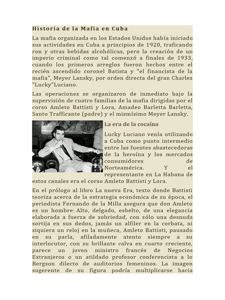 Historia de La Mafia en Cuba | PDF | Cuba | Mafia