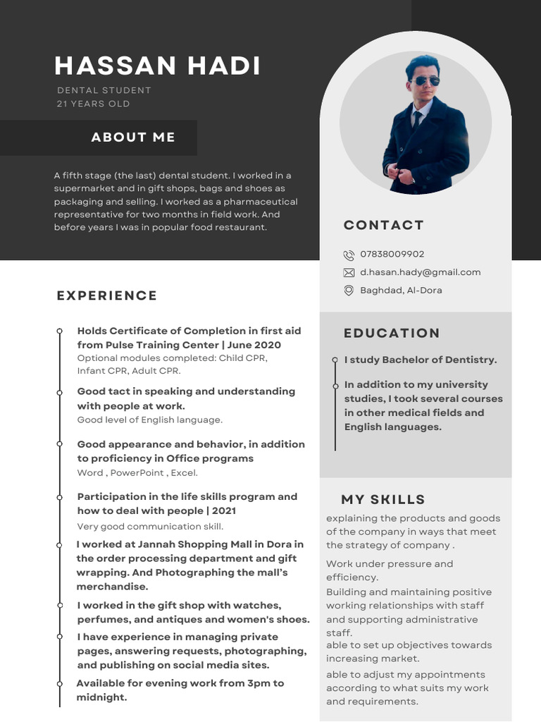 Black and White Modern Professional Resume CV Template 20231103 | PDF