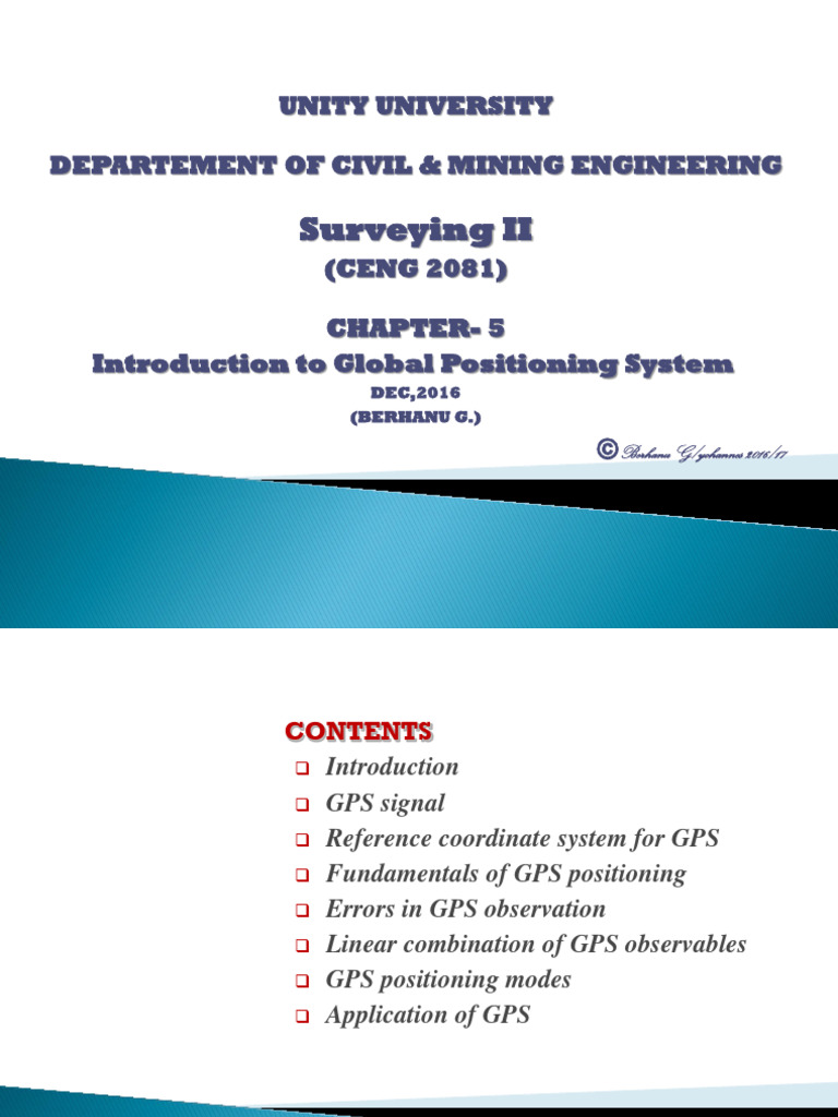 CHAPTER-5 Introduction to GPS Surveying | PDF | Global Positioning System | Surveying