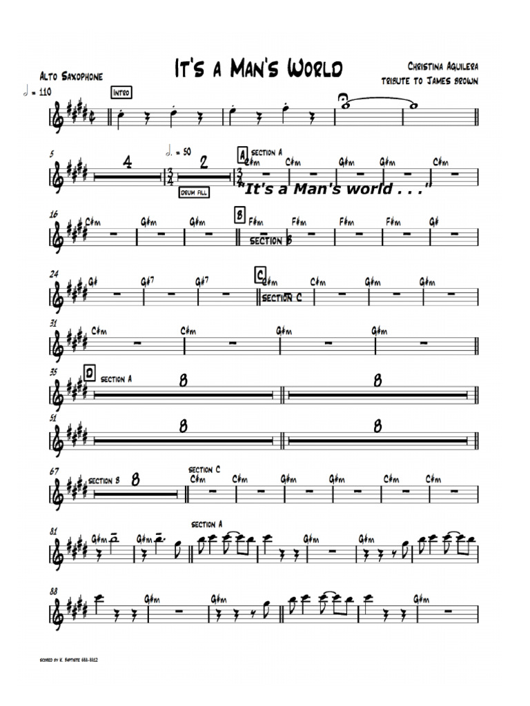 Its A Mans World - Christina Aguilera Horns Only | PDF