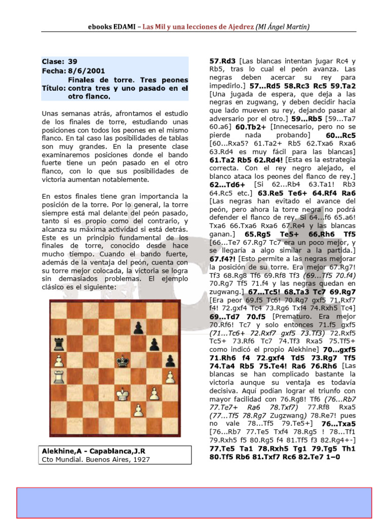 Finales de Torres 3 Vs 3 Peon y 1 Pasado | PDF | Juegos competitivos | Teoría de juego