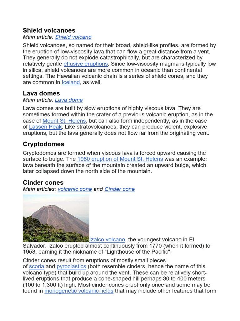 Shield Volcanoes | PDF | Volcano | Types Of Volcanic Eruptions