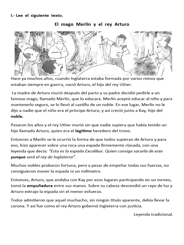 El Mago Merlín y El Rey Arturo | PDF
