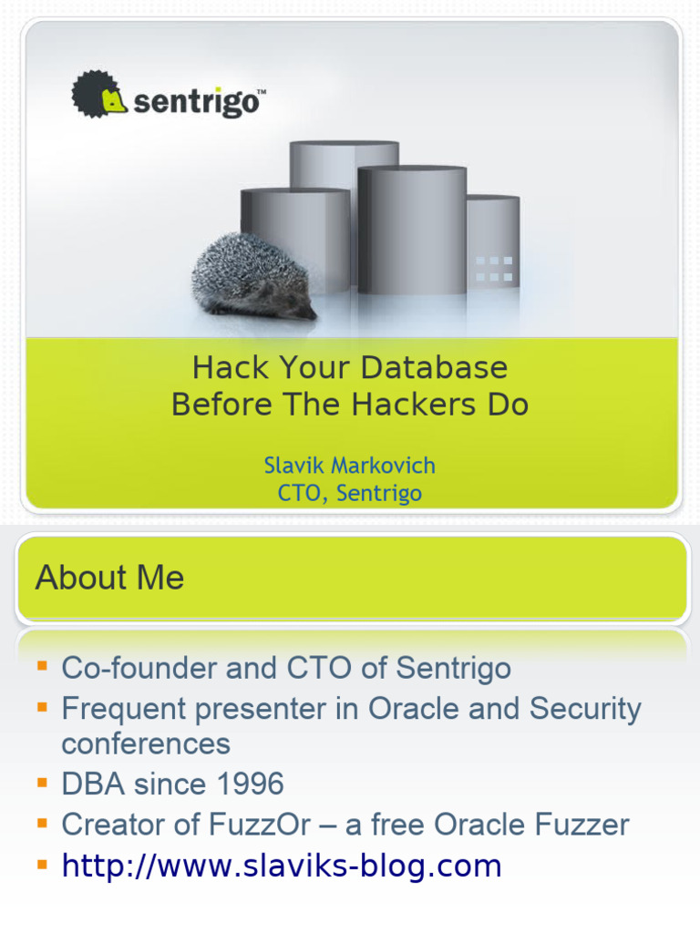 Hack Your Database Before The Hackers Do | PDF | Password | Databases