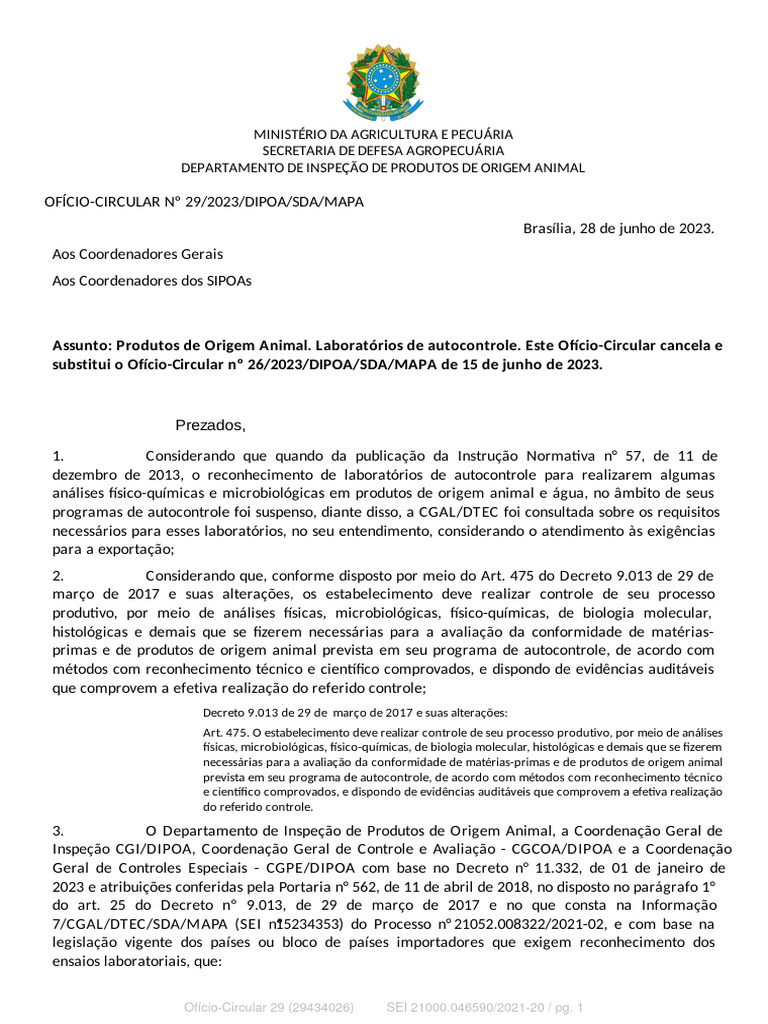 Oficio Circular 29.2023.DIPOA.SDA | PDF | Science