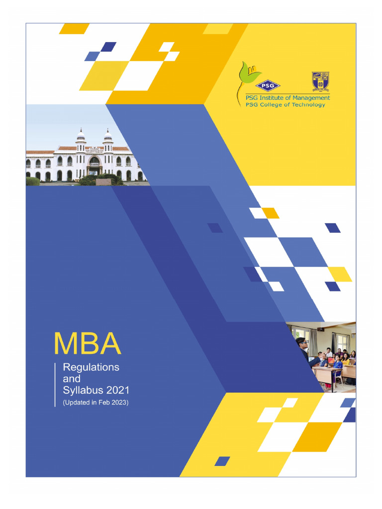 Syllabus 2021 | PDF | Master Of Business Administration | Thesis