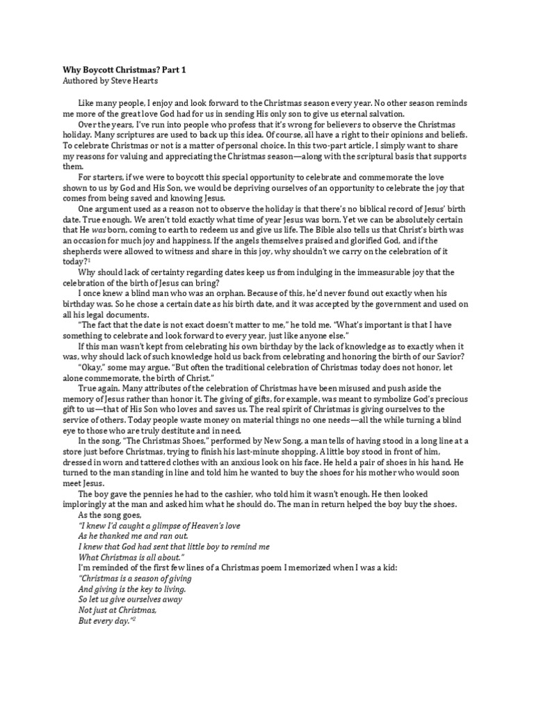 Why Boycott Christmas, Part 1 | PDF | Christmas | Jesus