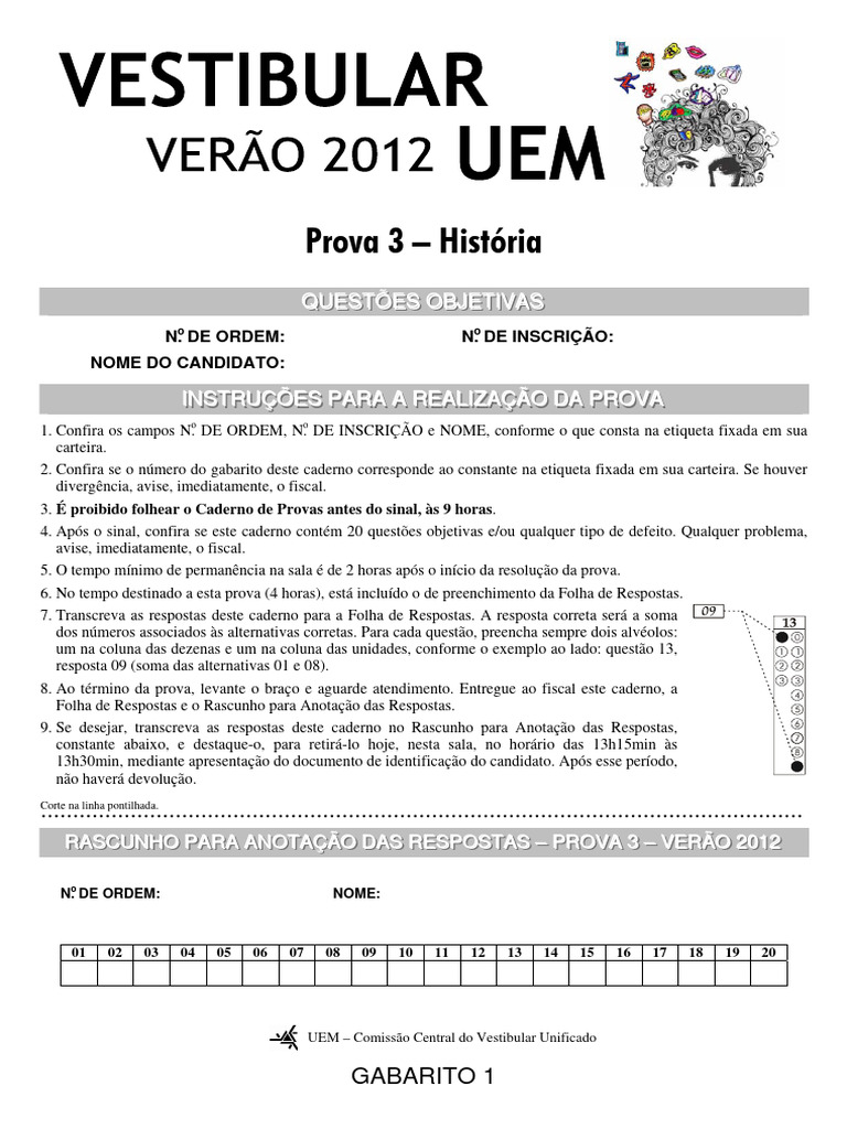 Prova 3 - Conhecimentos Especกficos Histขria (Gabarito 1) | PDF | Brasil | Primavera Árabe
