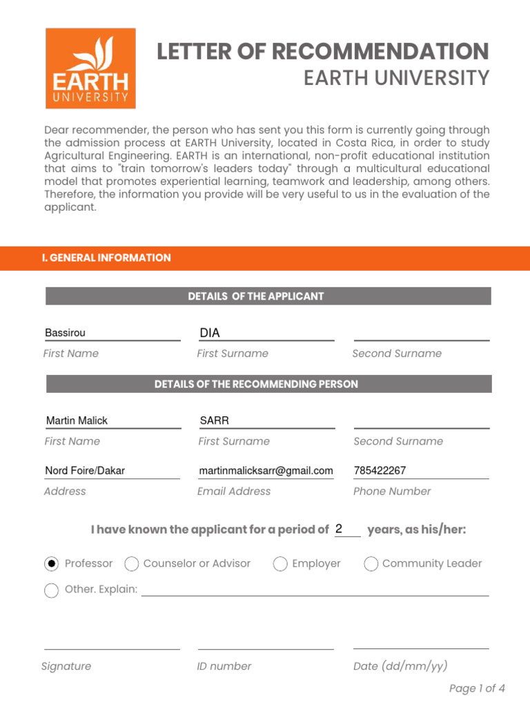 Recommendation Letter 1 | PDF | Creativity | Psychology