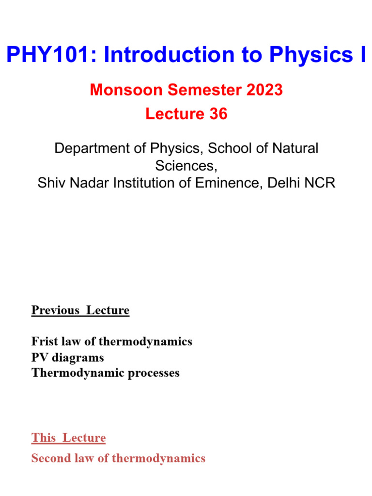 Lecture 36 2023 | PDF