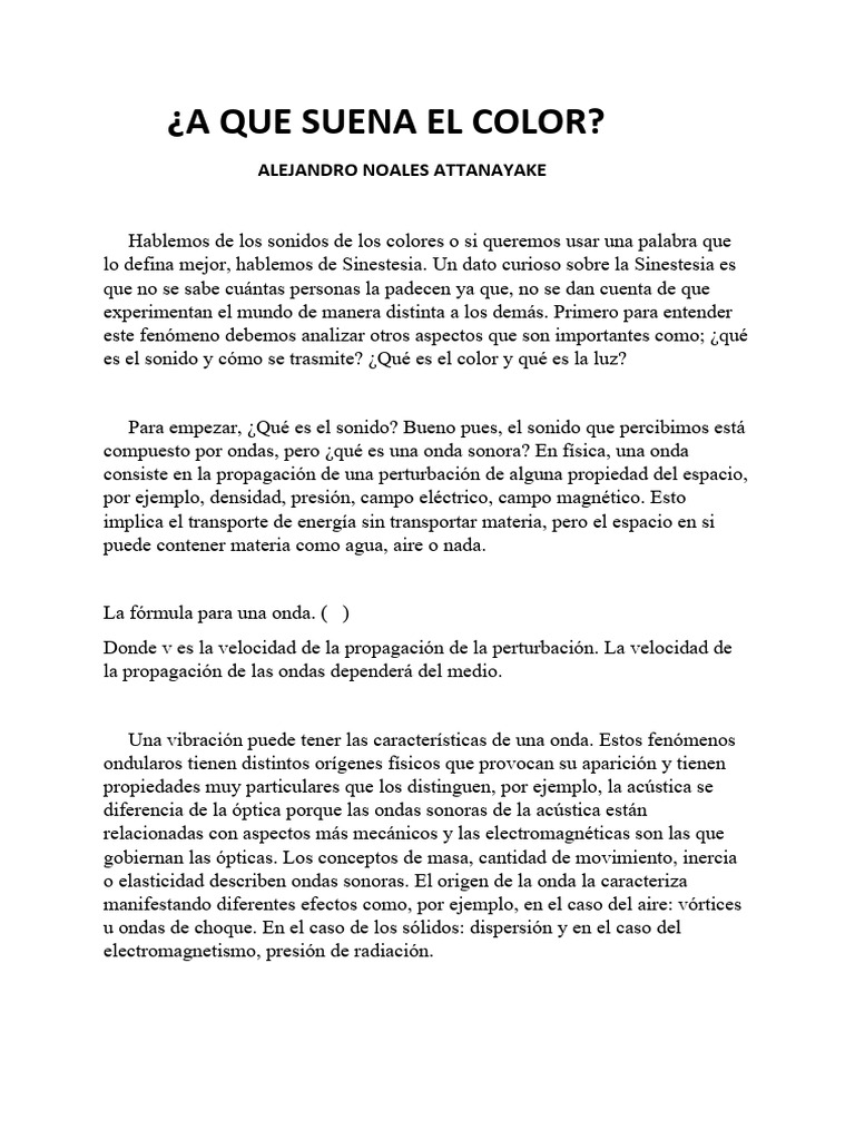 A Qué Suena El Color | PDF | Color | Ligero